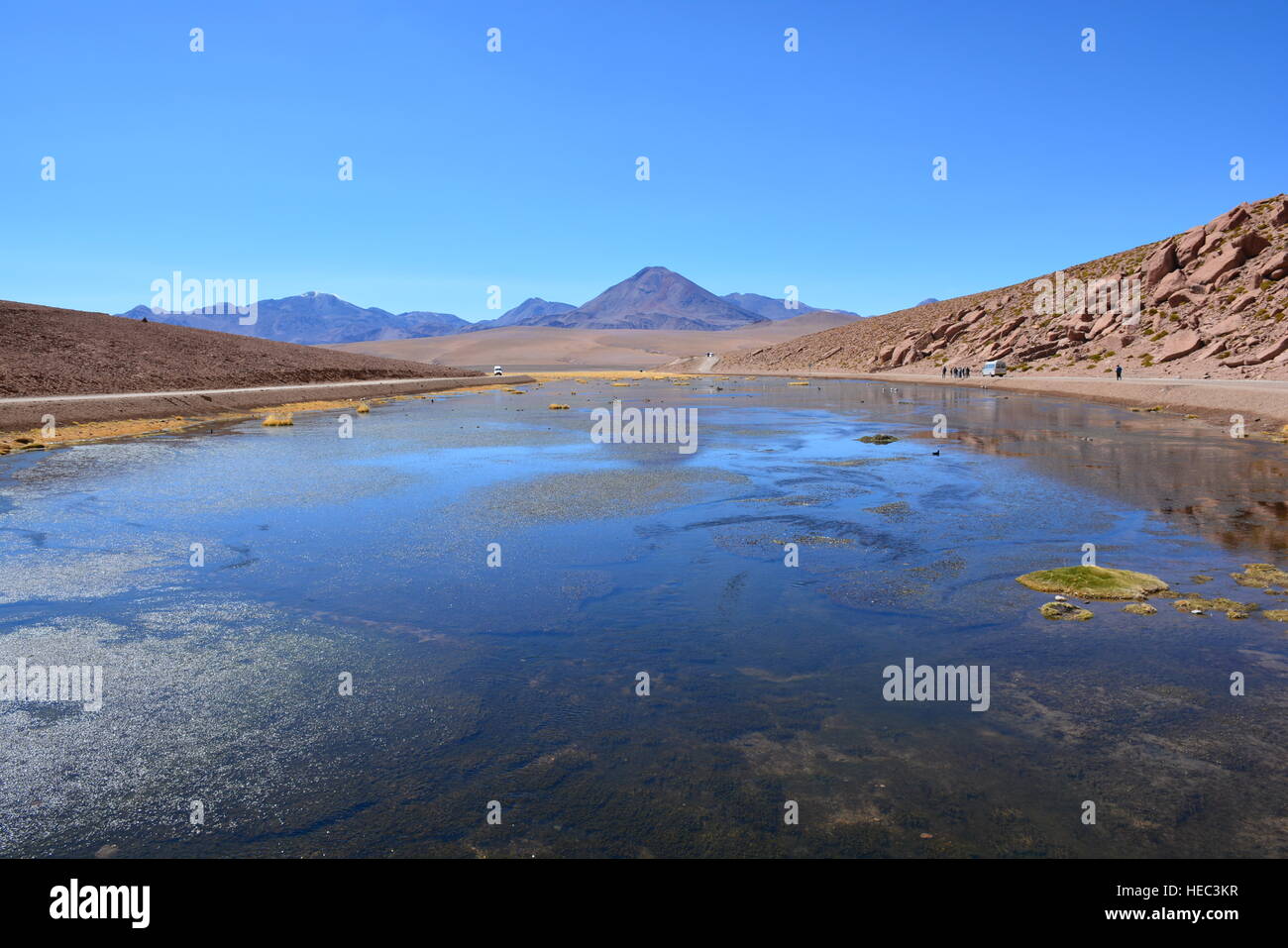 Landscape of mountain and lake in Atacama desert Chile Stock Photo - Alamy
