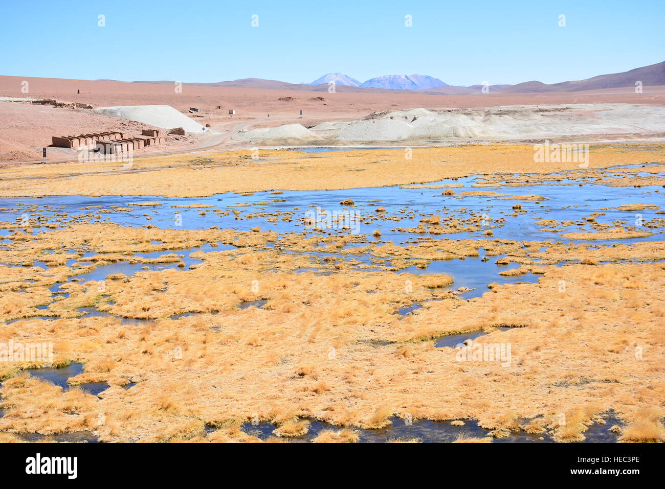 Landscape of mountain and lake in Atacama desert Chile Stock Photo - Alamy