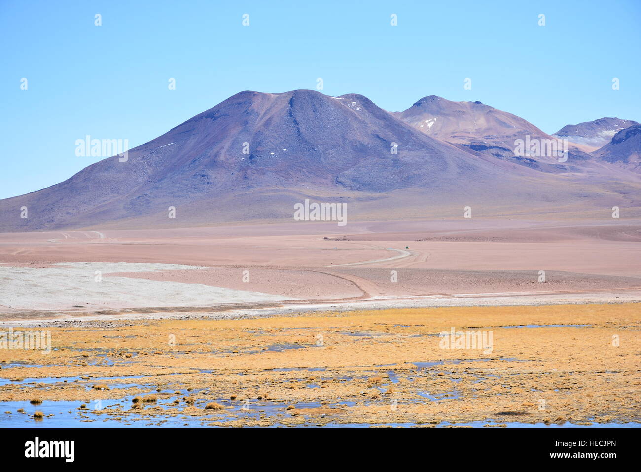 Landscape of mountain and lake in Atacama desert Chile Stock Photo - Alamy