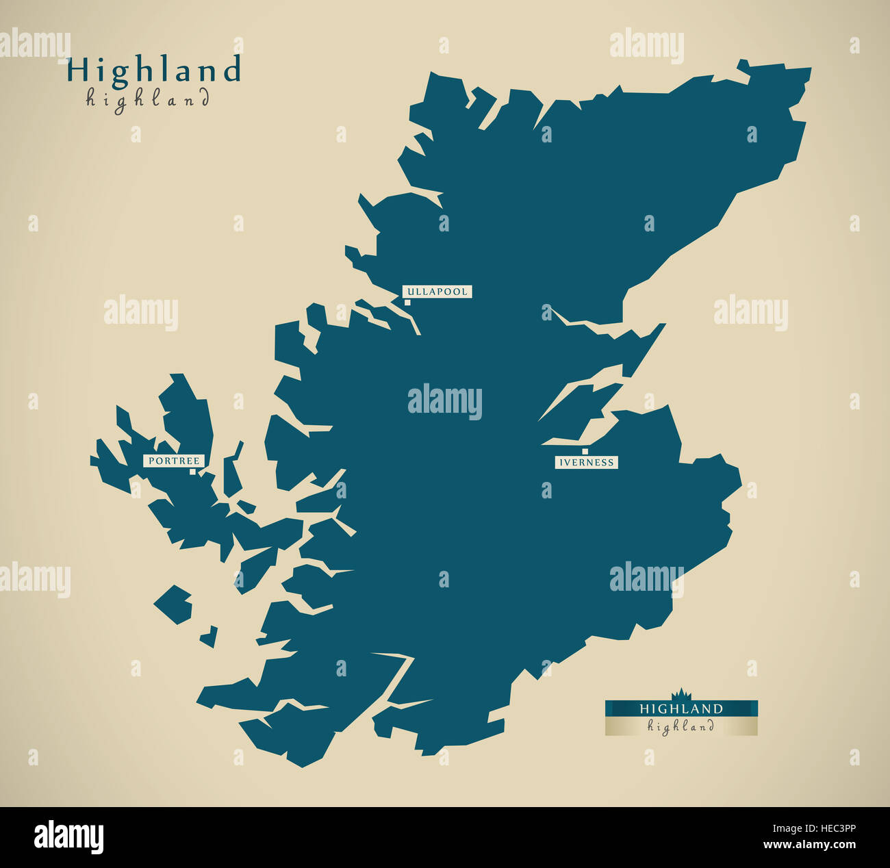 Map of highland hi-res stock photography and images - Alamy