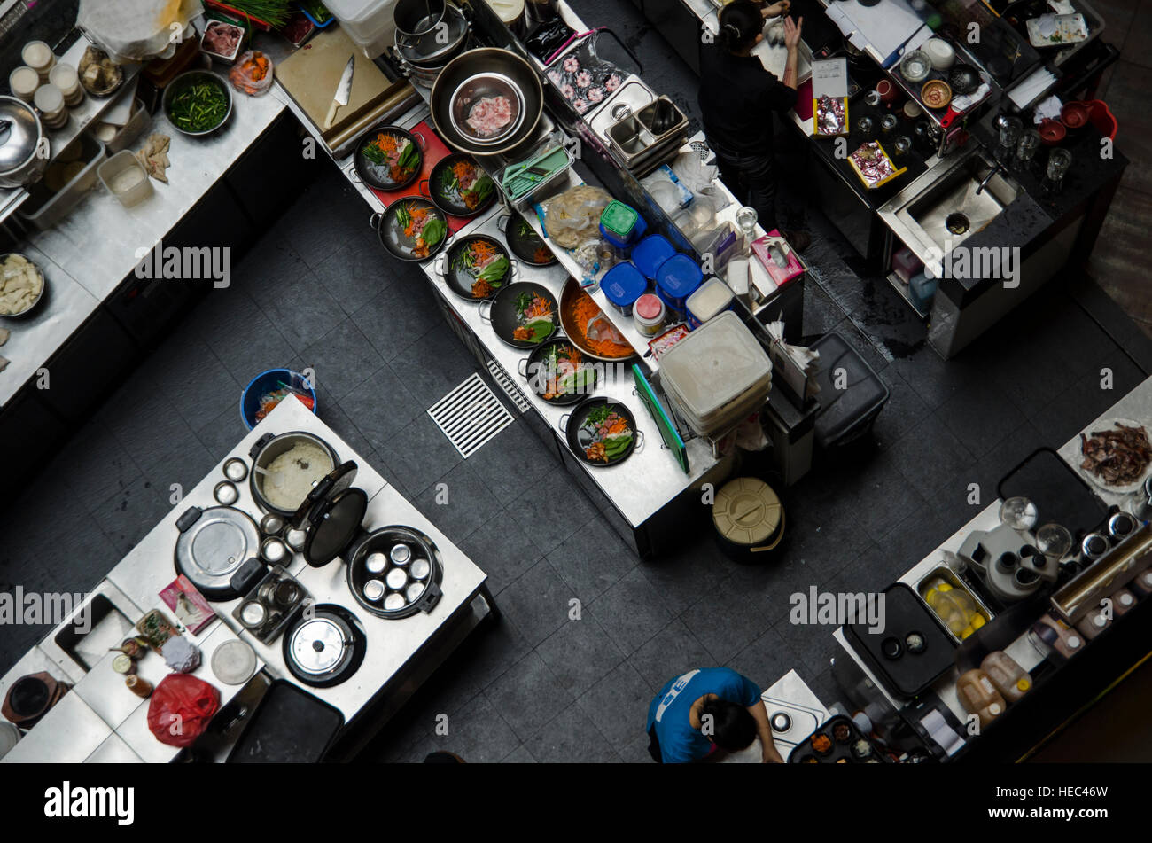 Modern restaurant cafe view from above Stock Photo - Alamy