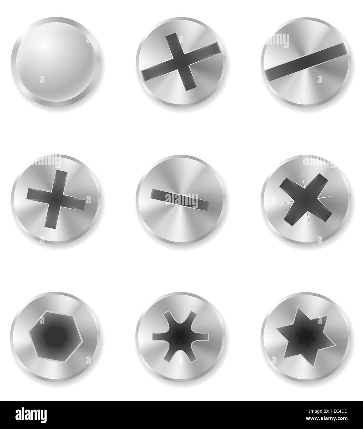 screws bolts and rivet illustration isolated on white background Stock ...