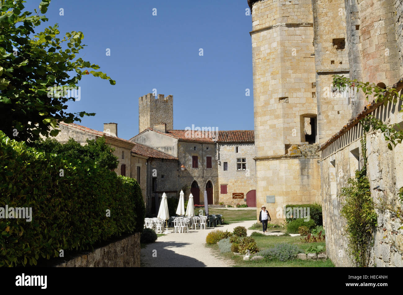 Inside the walled village of Larressingle, France Stock Photo - Alamy
