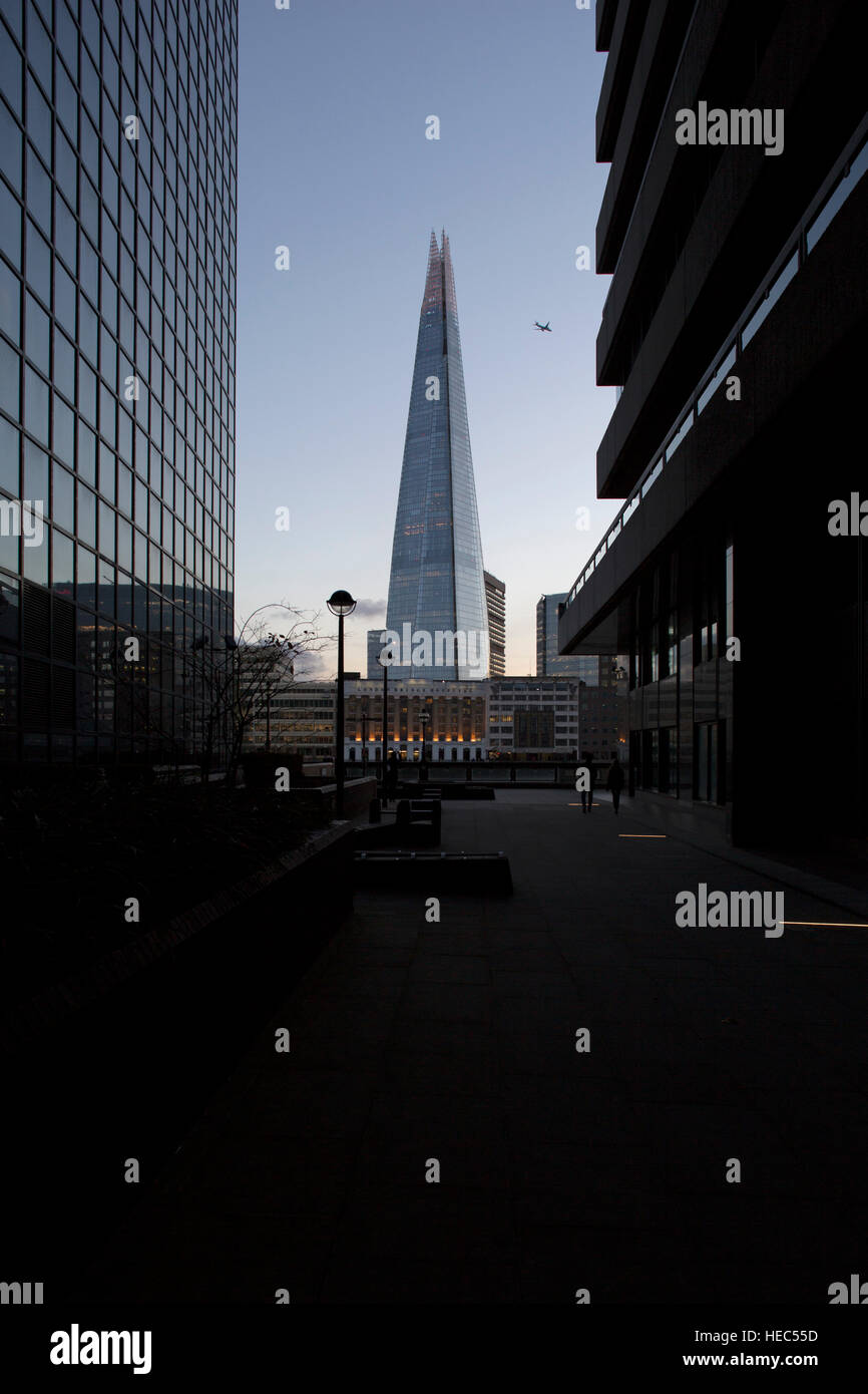 The Shard viewed from between the Northern and Shell Building and St ...
