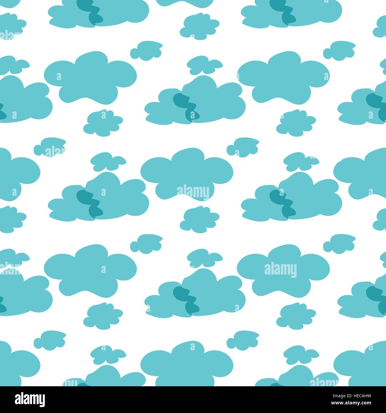 Vector seamless pattern. Blue clouds on white background Stock Vector ...