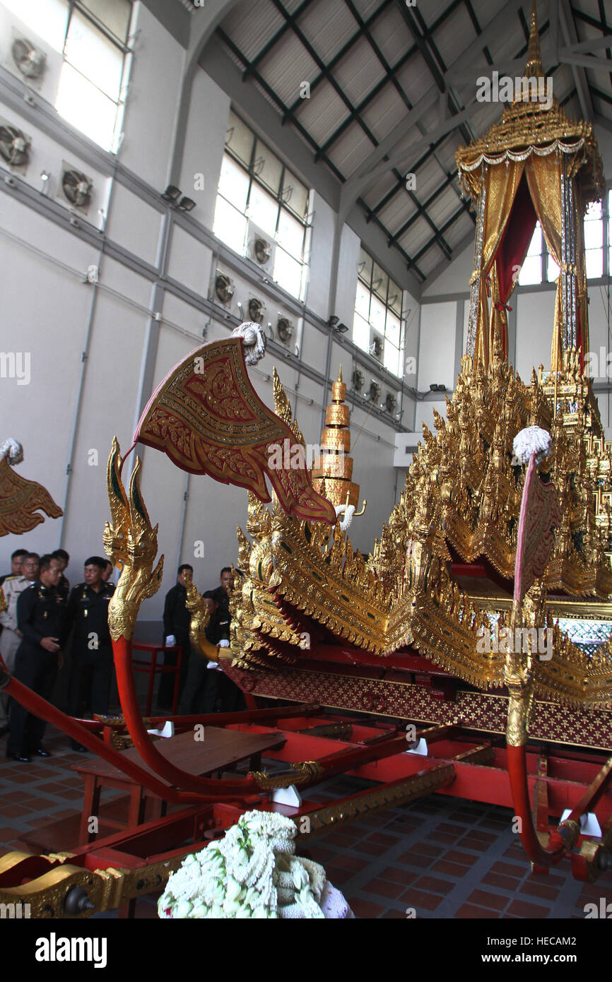 Bangkok, Thailand. 19th Dec, 2016. The Royal Chariots vehicle that will ...