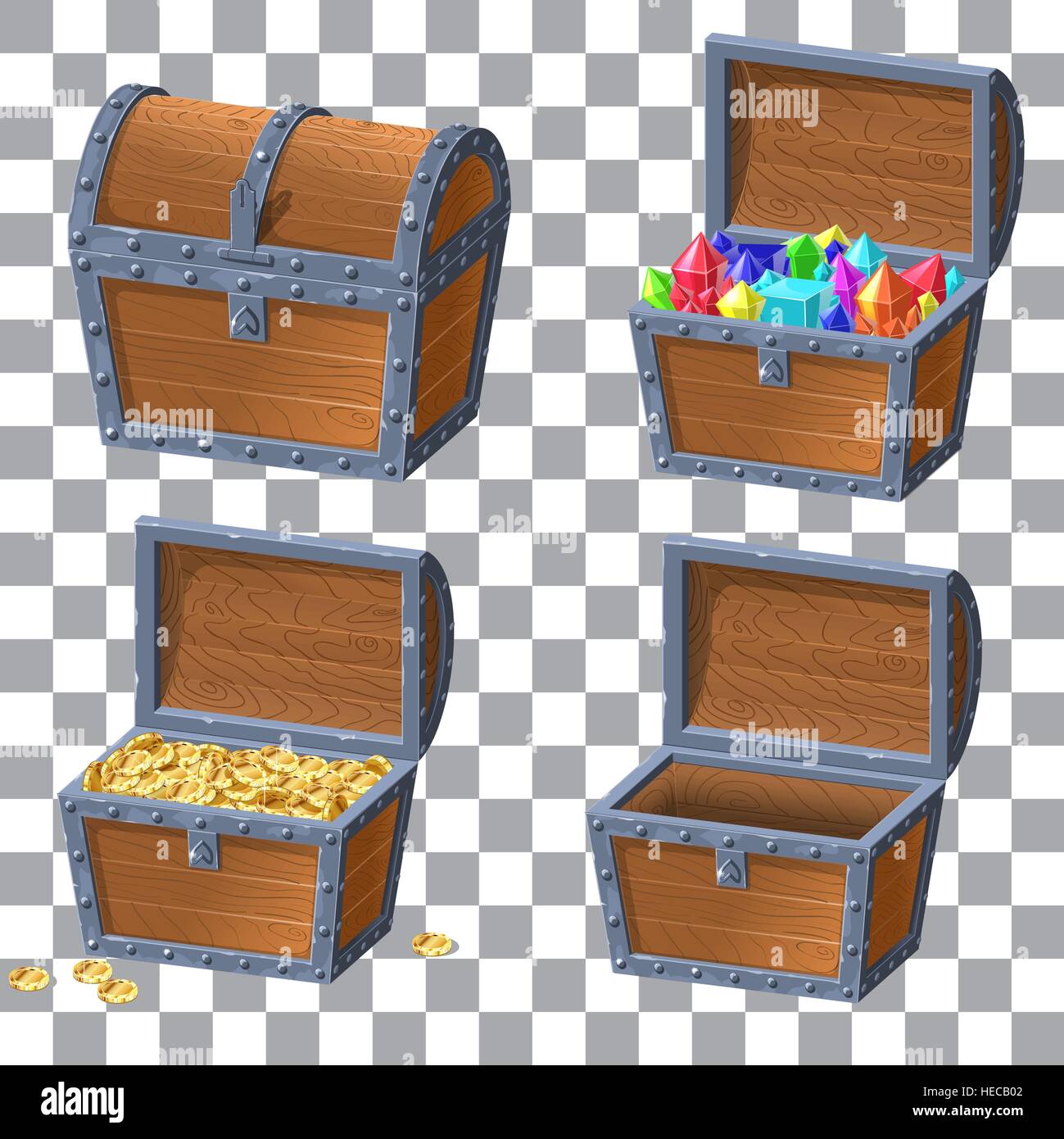 Wooden box with lid open Stock Vector Images - Alamy
