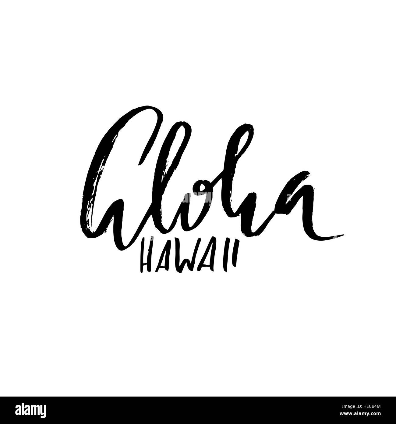 Conceptual hand drawn phrase Aloha. Lettering design for posters, t ...