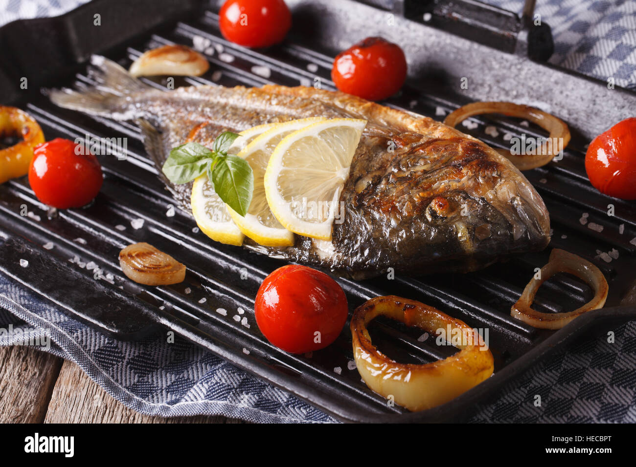 Preparation fish on grill hi-res stock photography and images - Alamy