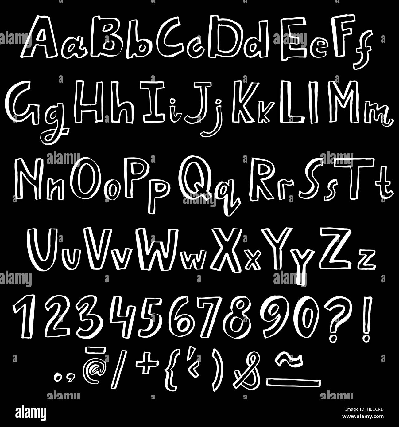 Hand drawn font made by dry brush strokes. Grunge style alphabet ...