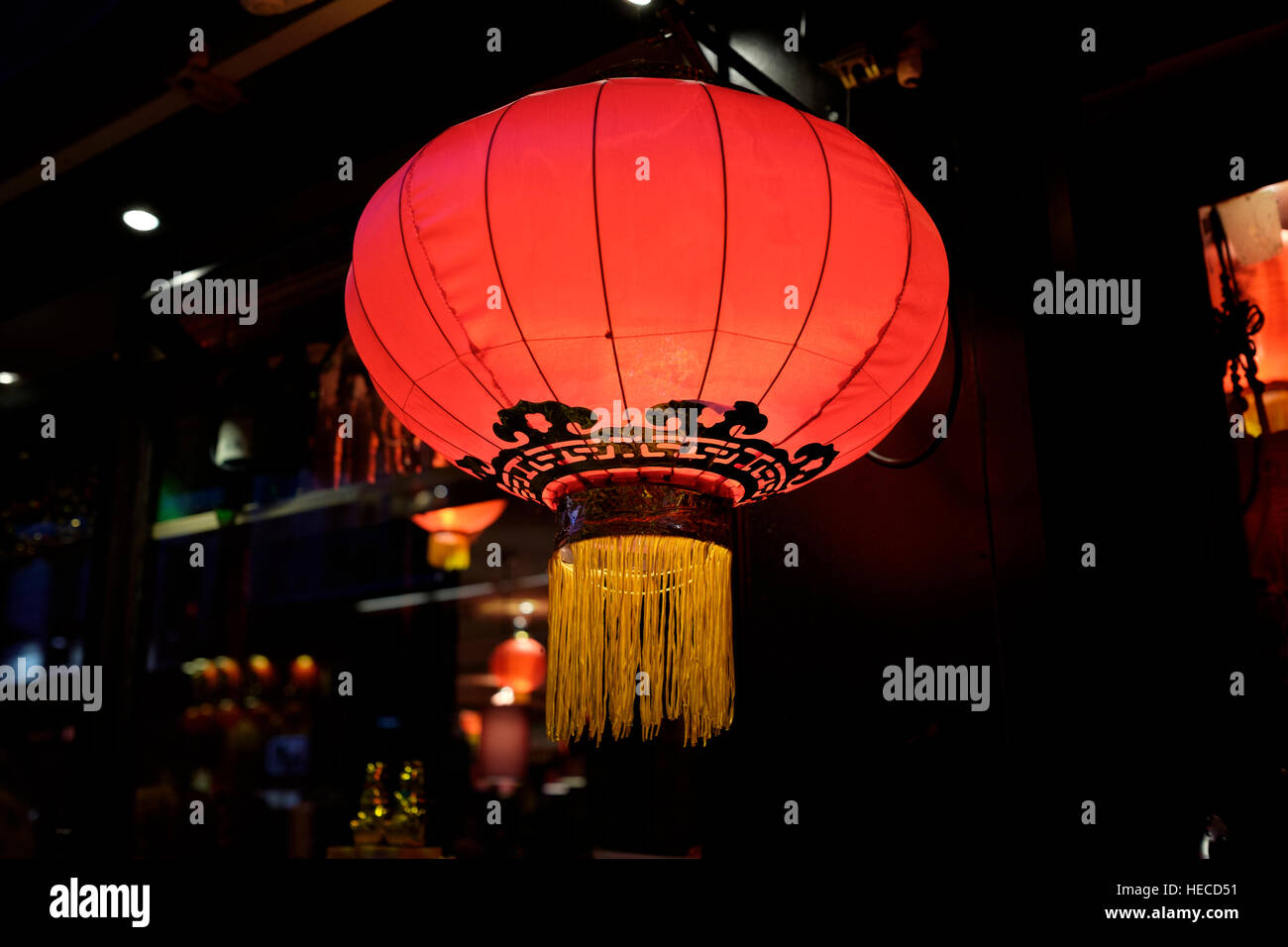 Chinese lantern illuminated. Taken in low light Stock Photo - Alamy