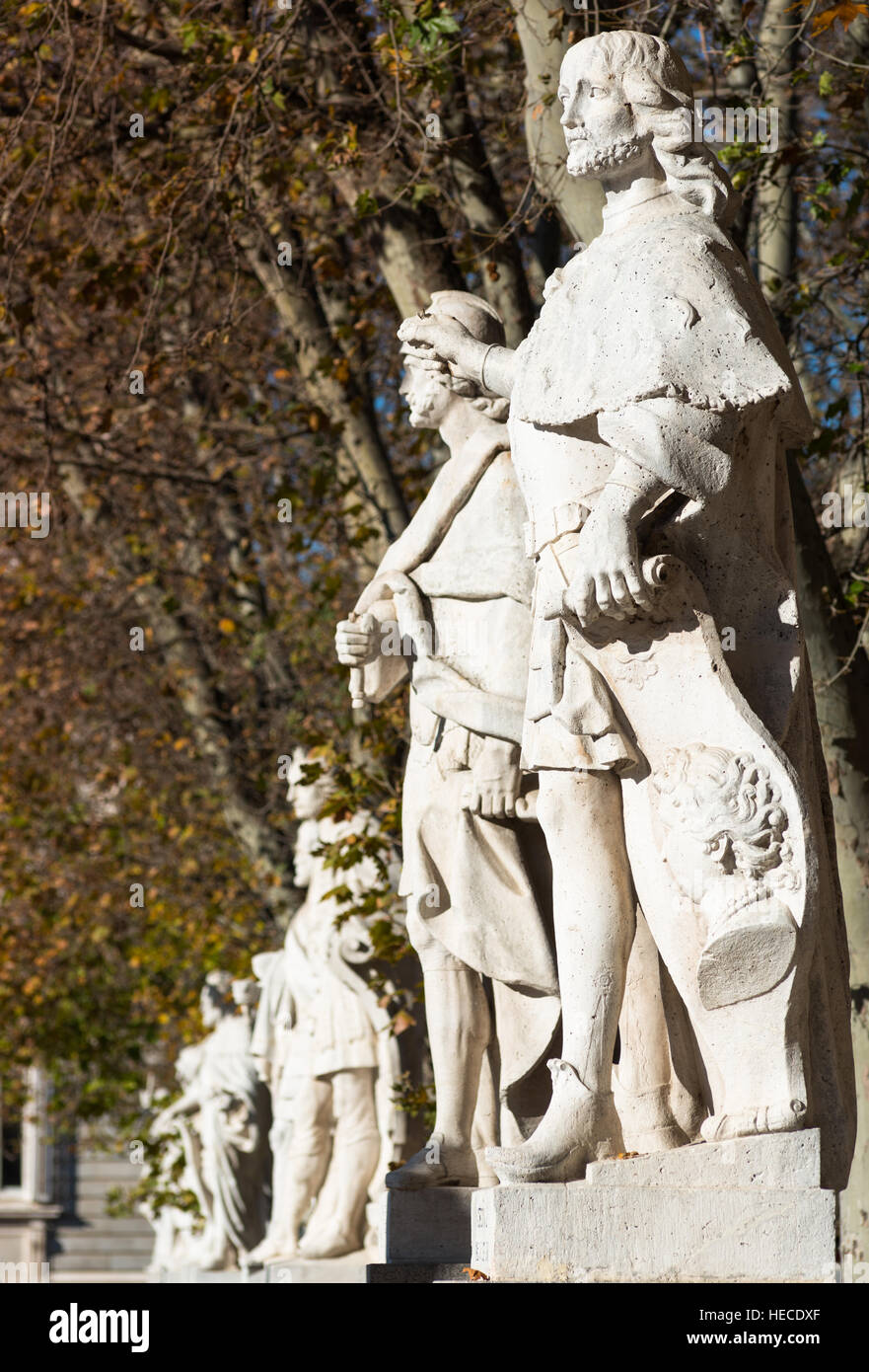 Statues in a row at the Royal Palace. Madrid. Spain Stock Photo - Alamy