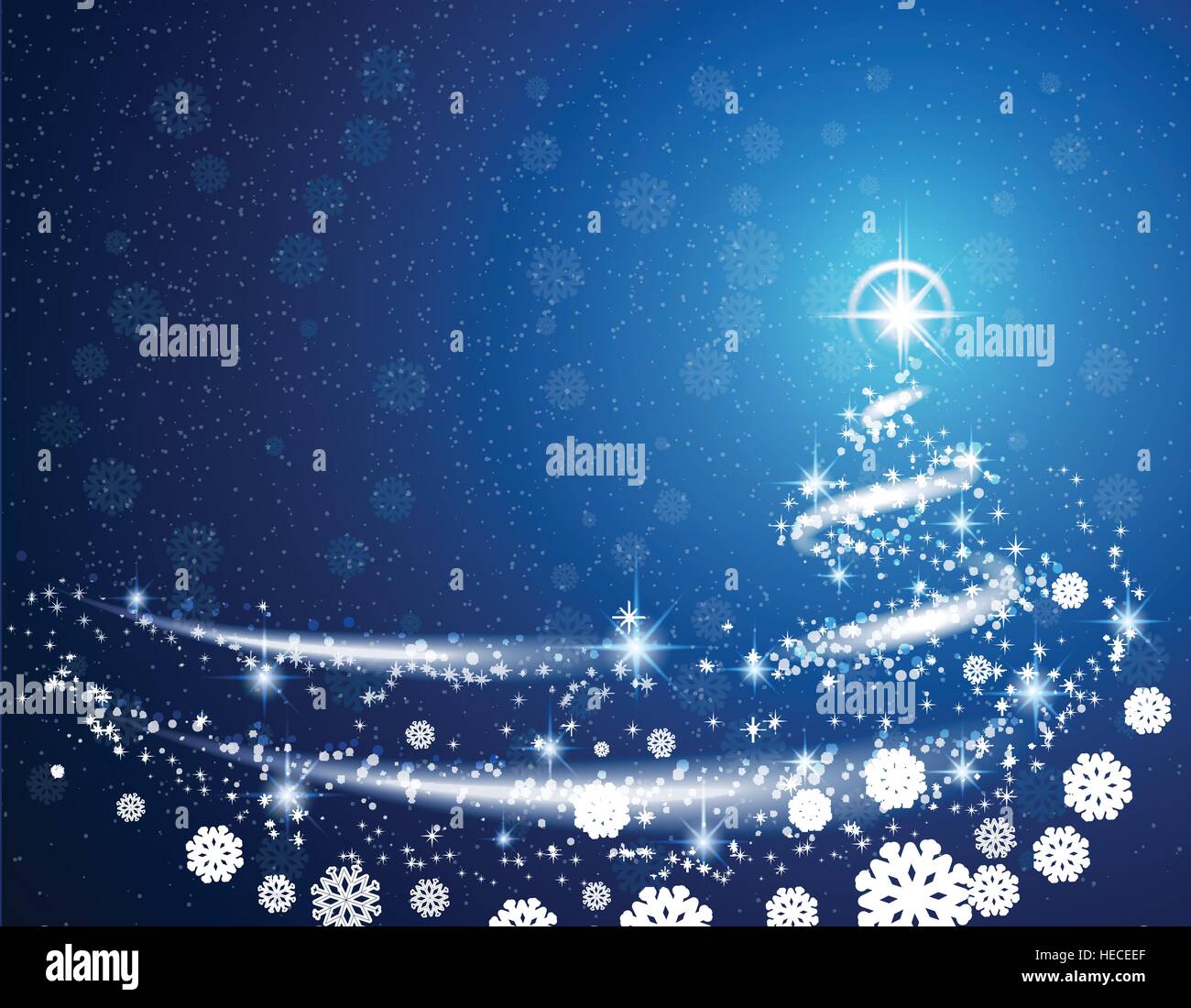 Blue Christmas blizzard snowflakes stars background Stock Vector Image ...