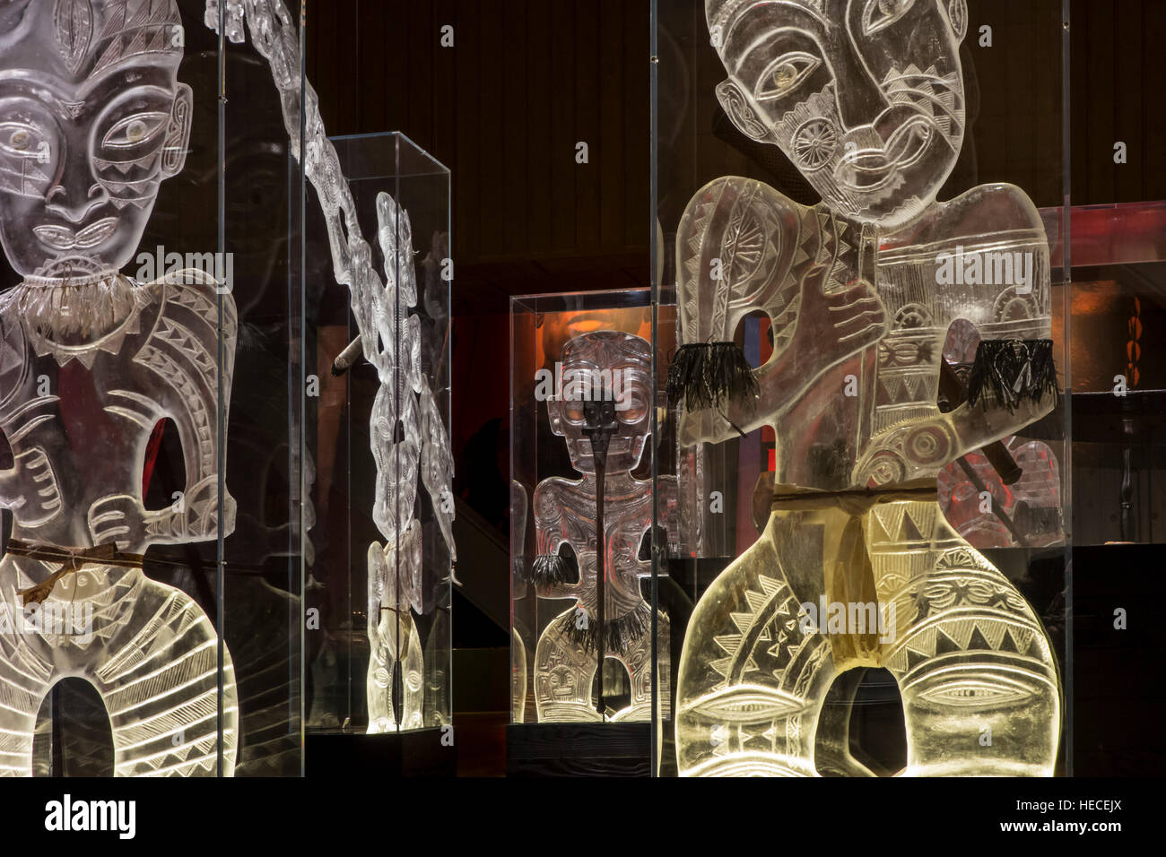 Art installation of Maori artist George Nuku showing Polynesian ...