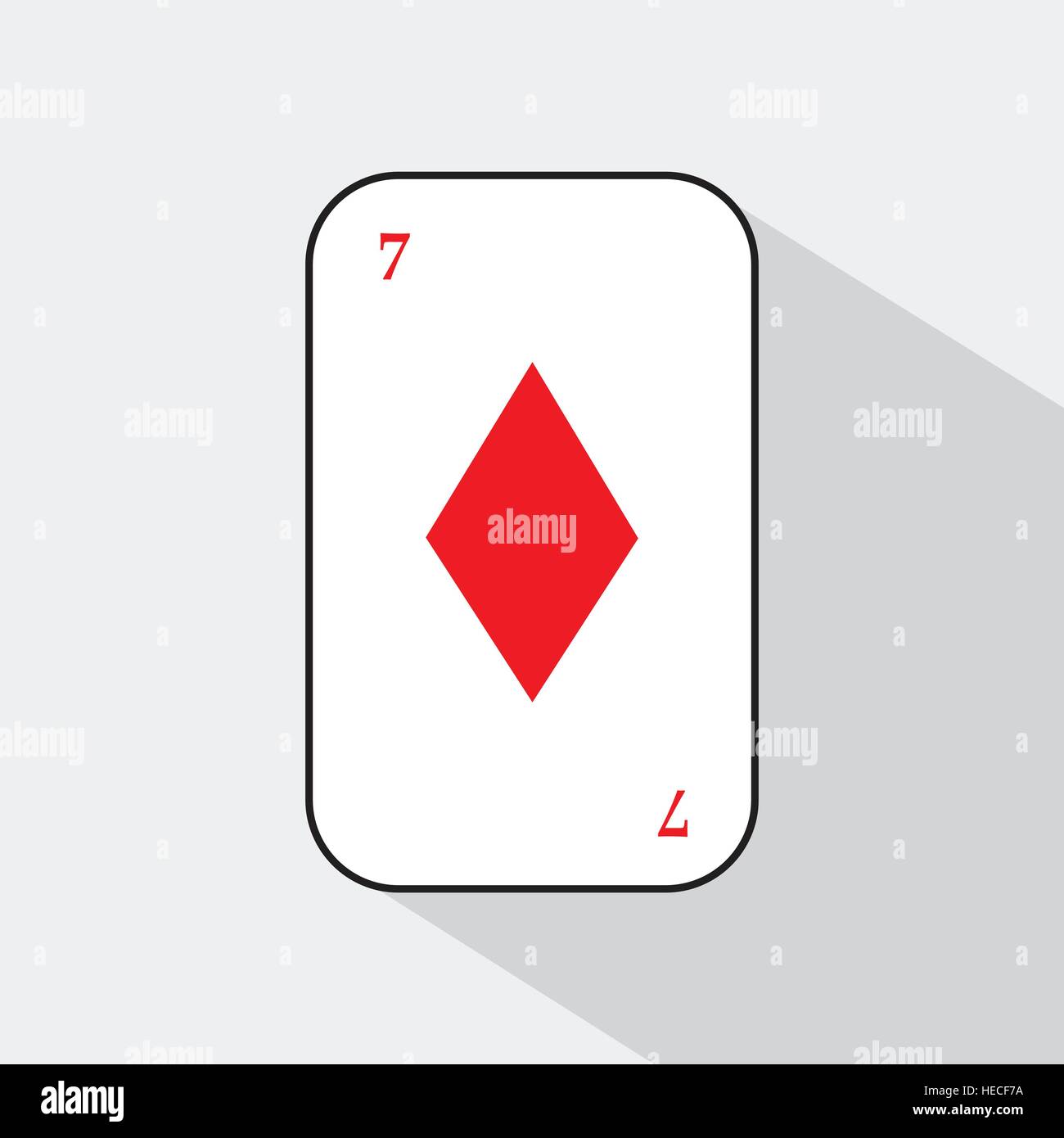 SEVEN DIAMOND card on a white background to separate easily. icon ...
