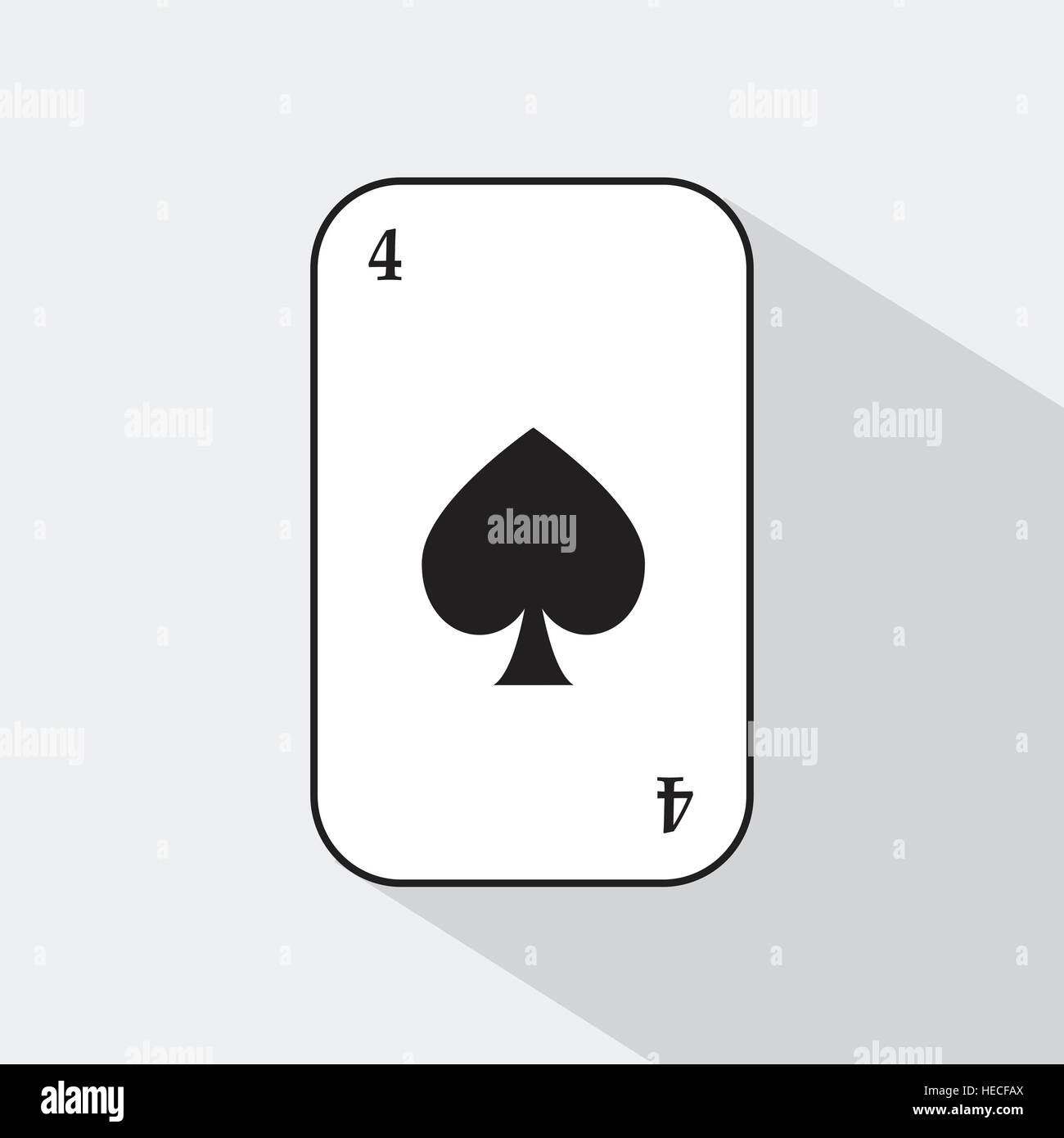 poker card. shovel four. white background to be easily separable. icon ...