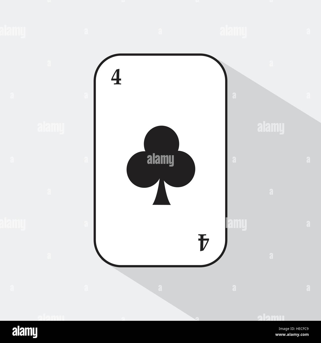 poker card. Four clubs. white background to be easily separable. icon ...