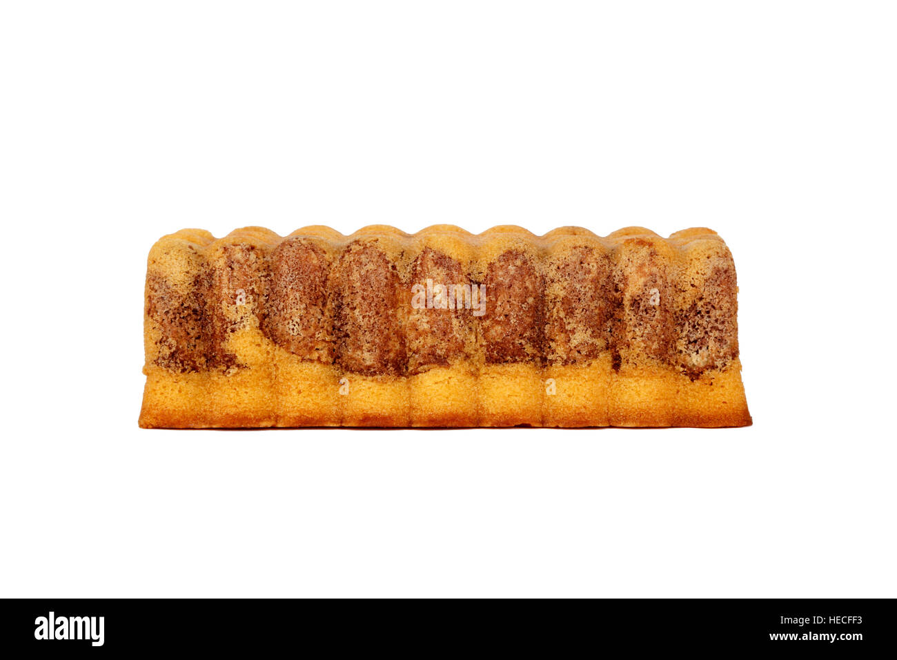 Close up detailed of side view of baton cacao cake, served on a cutting ...