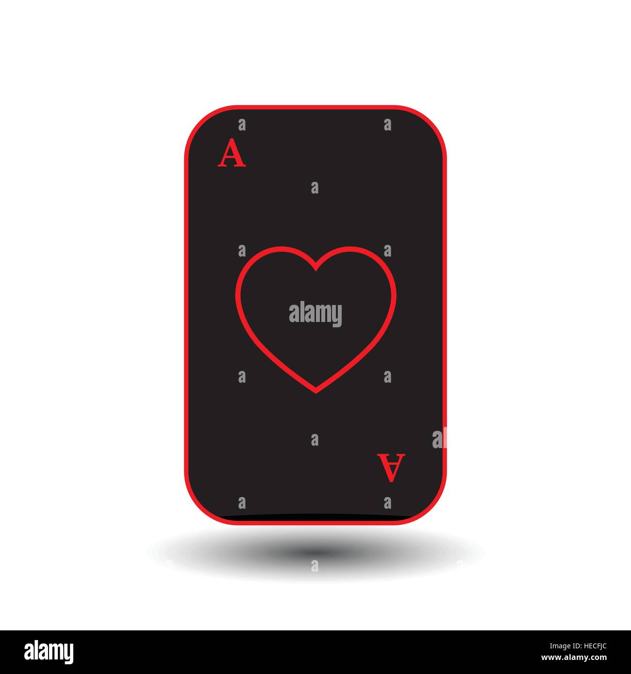 poker card. ACE OF HEART BLACK. separate white background. icon ...