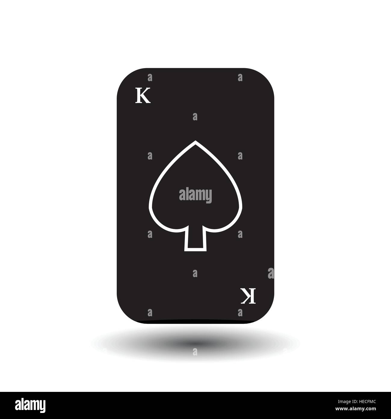 poker card. KING OF BLACK SHOVEL. separate white background. icon ...