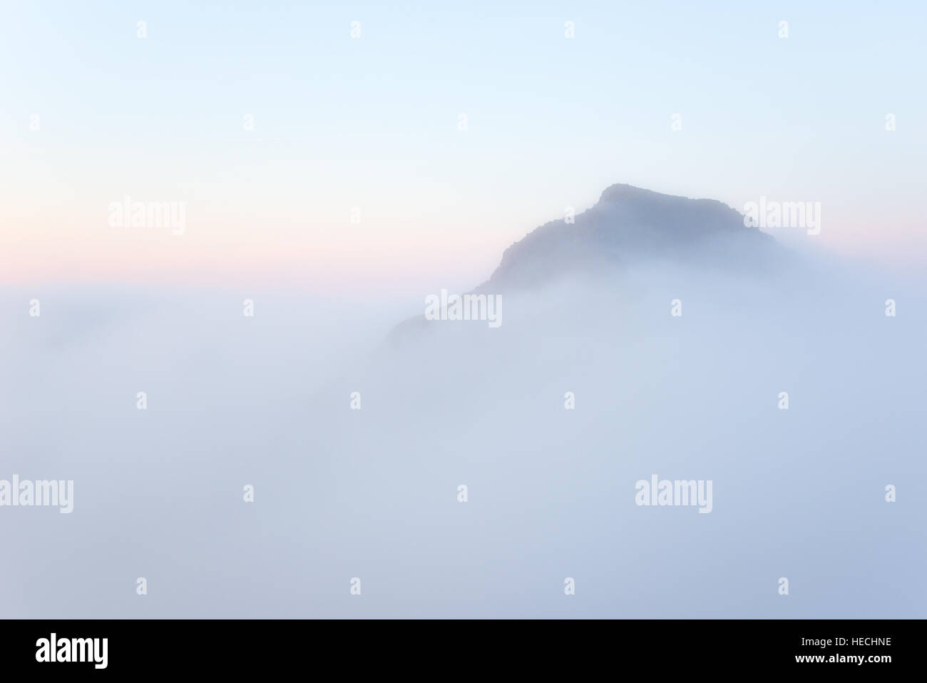 Askival mountain emerging from the clouds, isle of rum, Scotland, UK ...