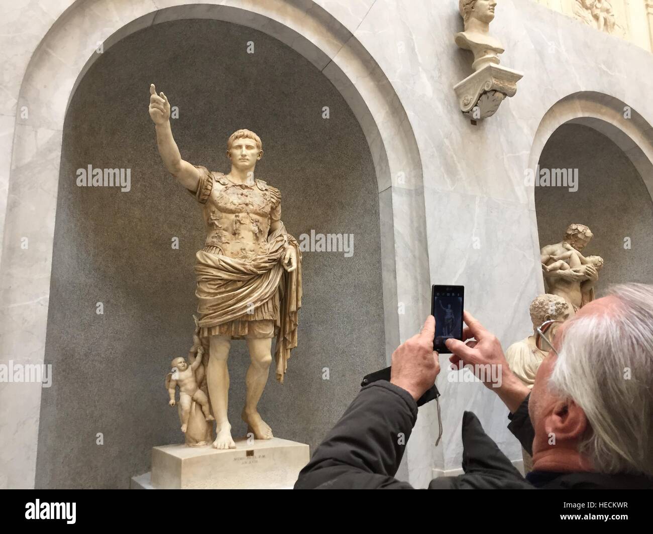 Vatican City, Vatican. 19th Dec, 2016. The statue of Augustus of Prima ...