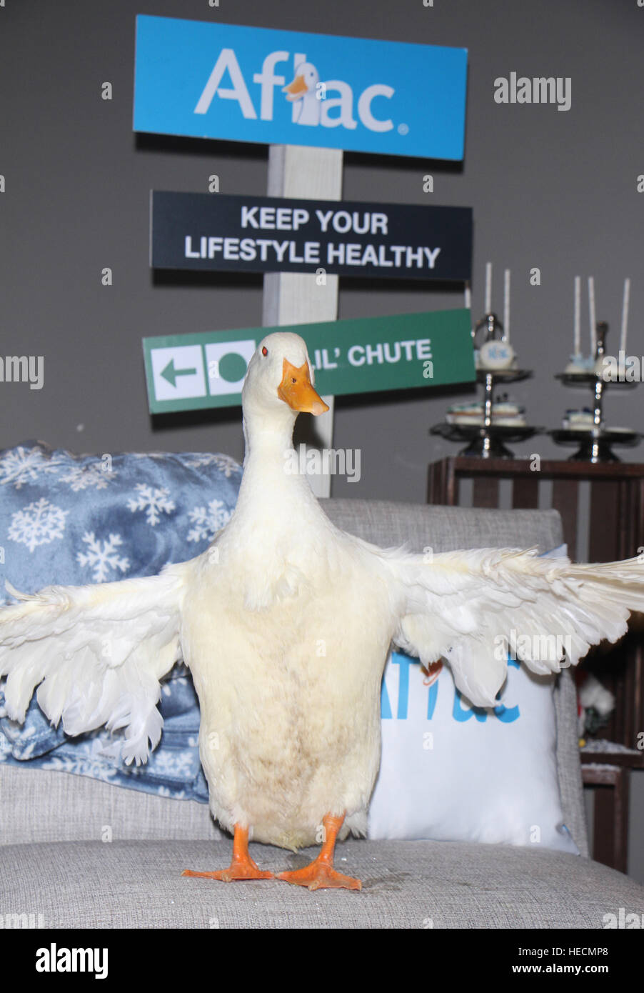 New York, USA. 19th Dec, 2016. AFLAC goose pictured at the AFLAC ...