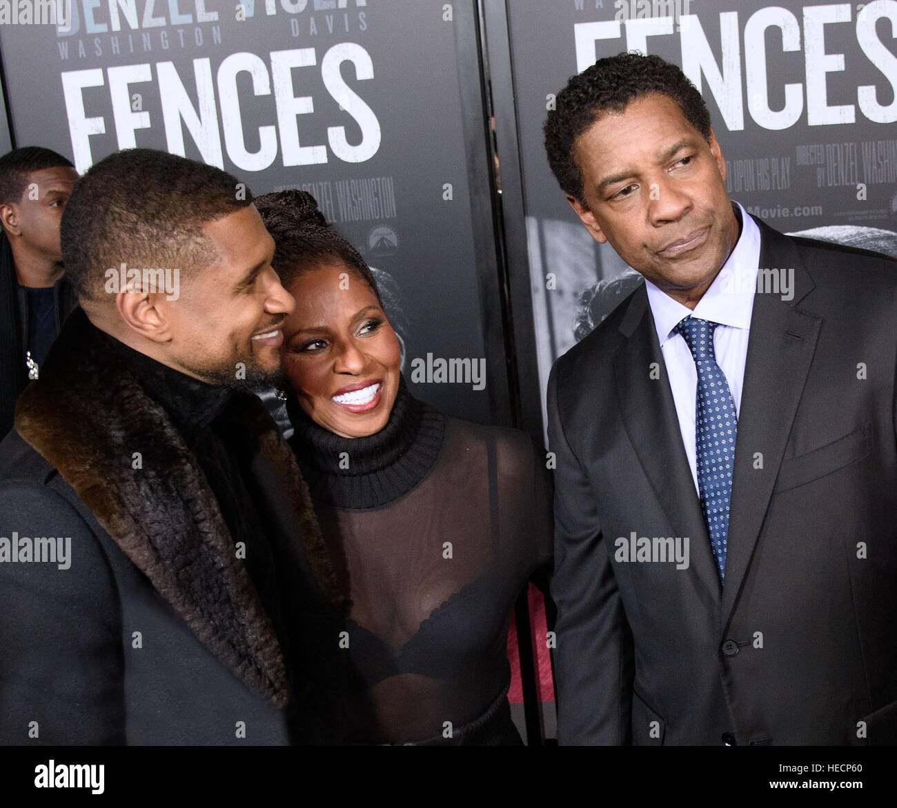 New York, NY, USA. 19th Dec, 2016. Usher, Pauletta Washington, Denzel ...