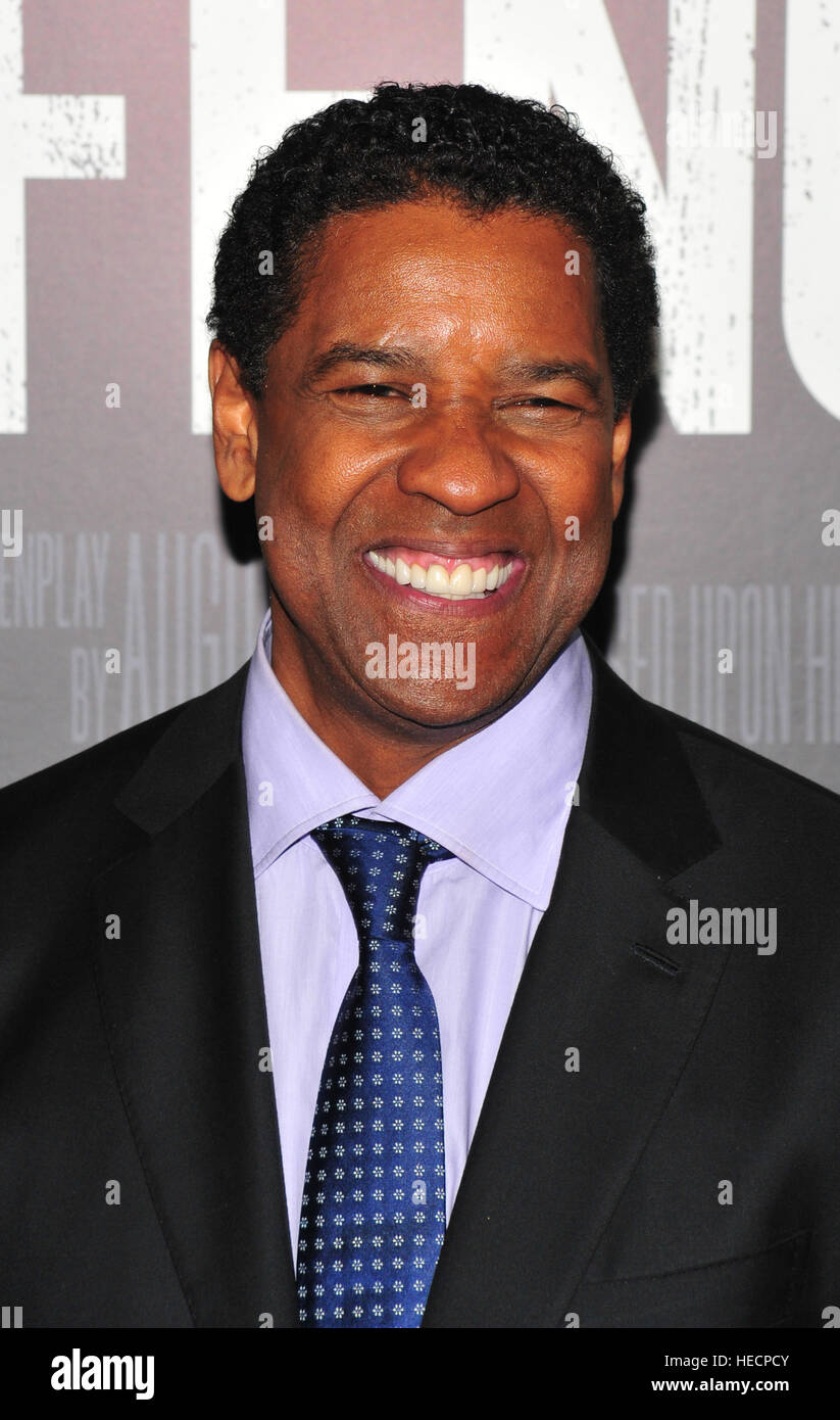 New York, USA. 19th Dec, 2016. Denzel Washington attends the 'Fences ...