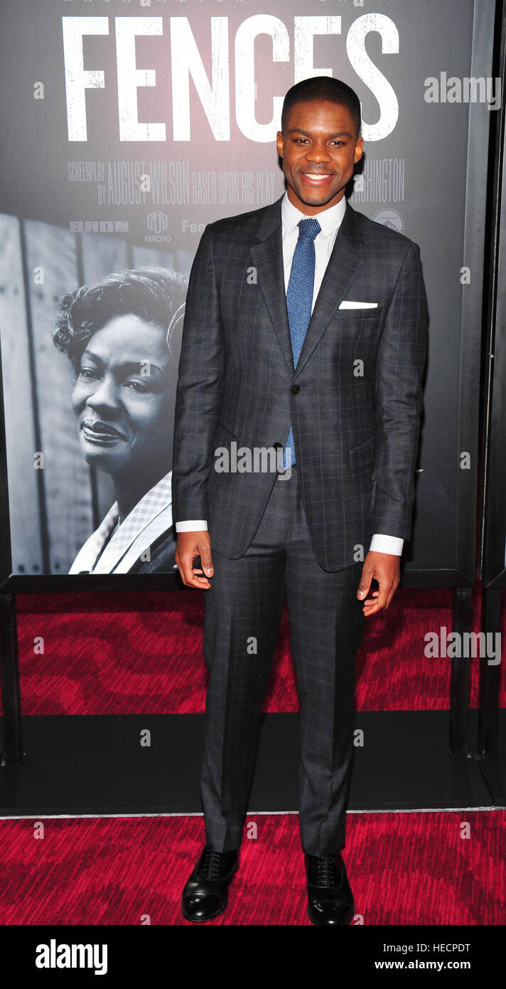 New York, USA. 19th Dec, 2016. Jovan Adepo attends the 'Fences' New ...