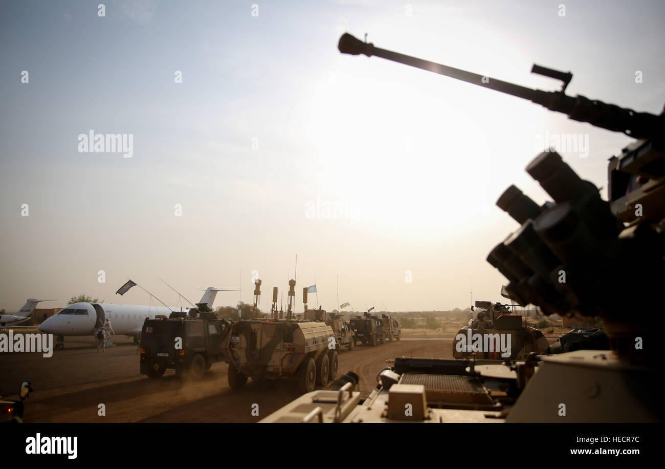 The convoy of armoured German army vehicles and German Defence Minister ...