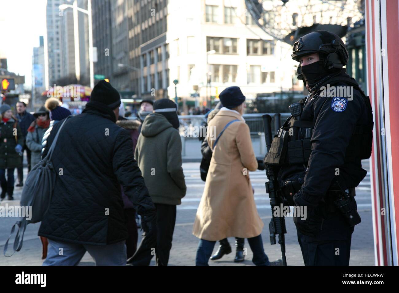 Heighten Security At Outdoor Markets, New York, USA Stock Photo - Alamy