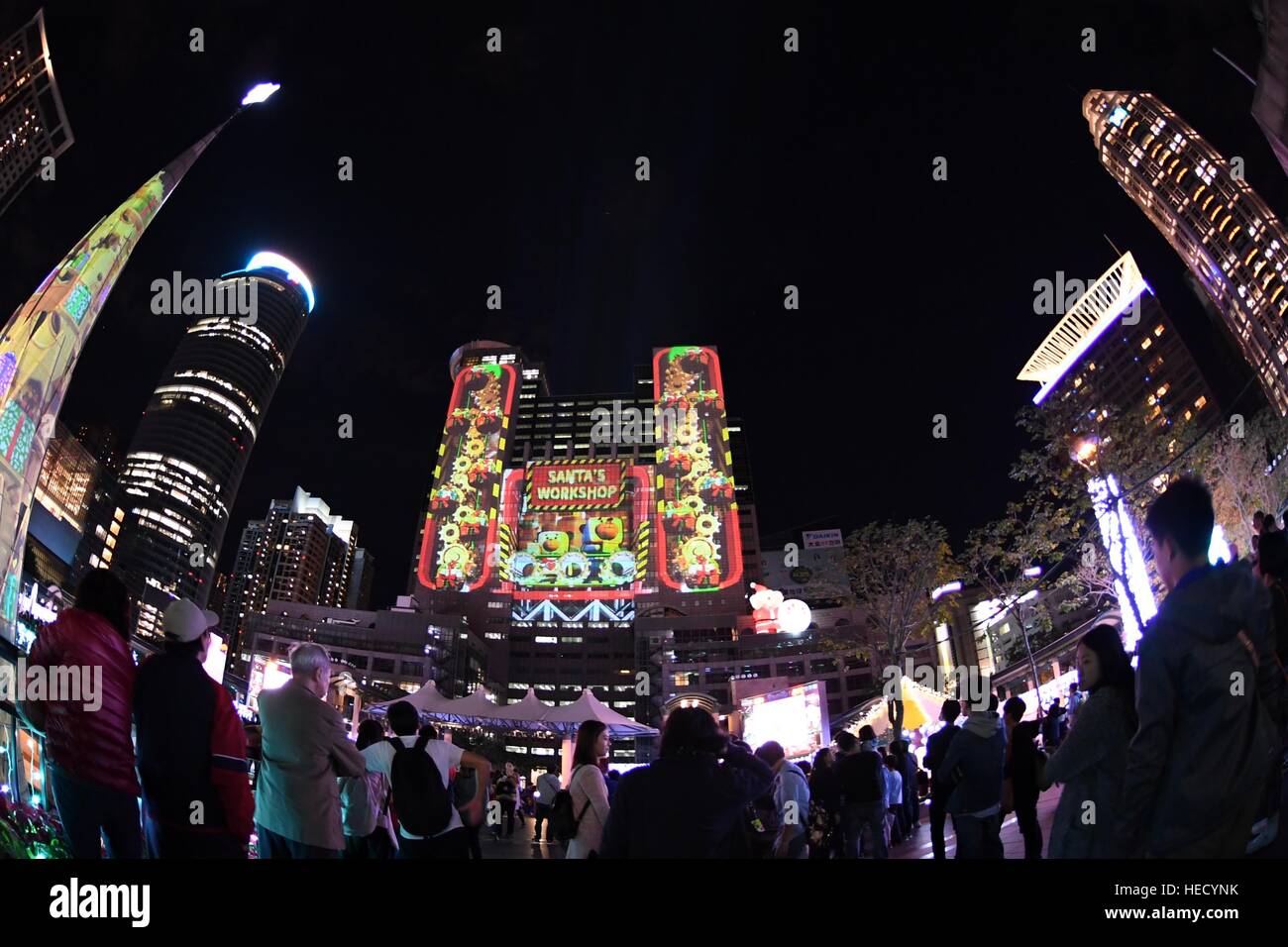 Taipei. 20th Dec, 2016. A light show is held to greet the Christmas in ...