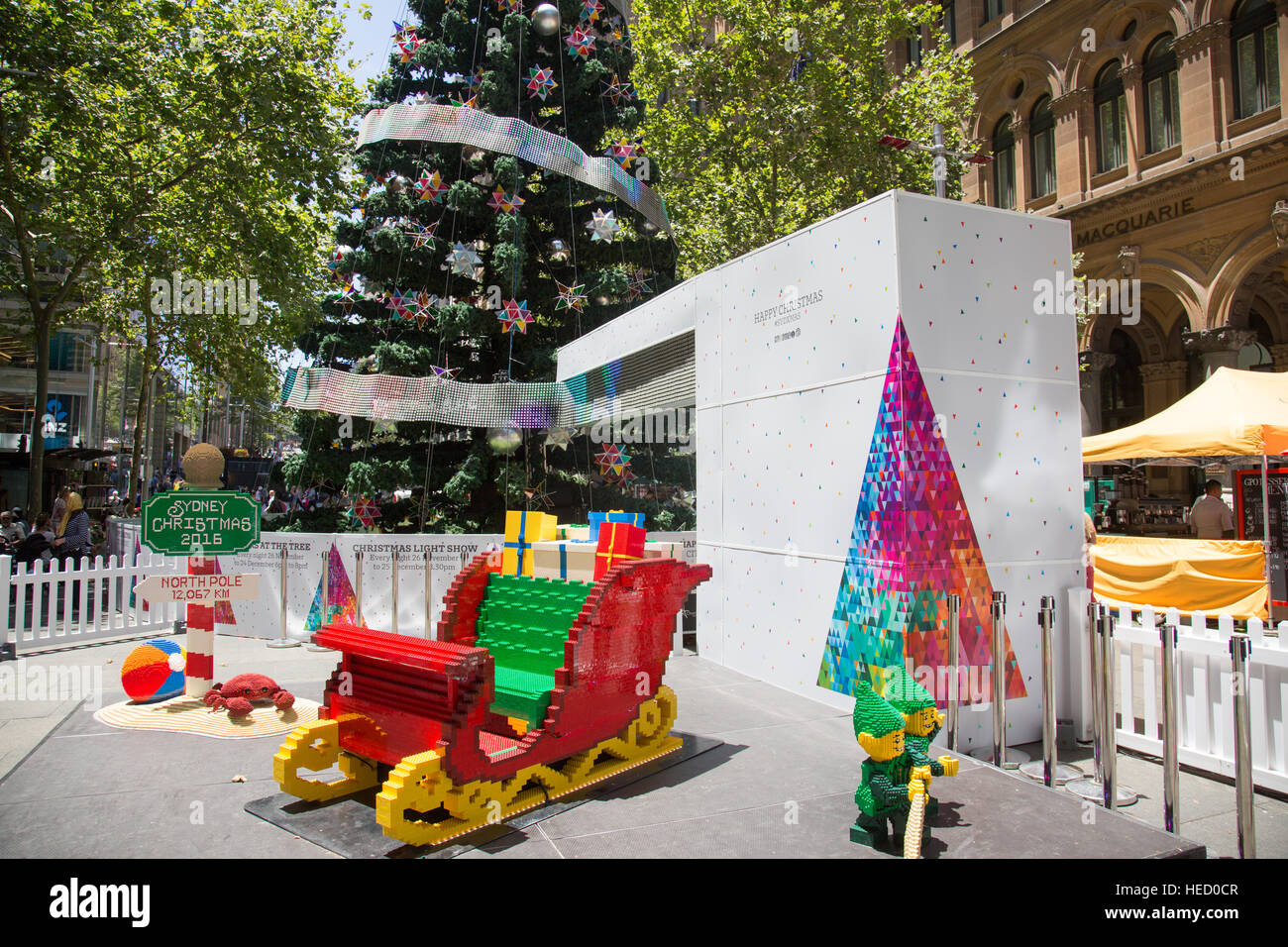 Sydney,Australia. 21st December 2016. Christmas Tree and Lego Santa ...