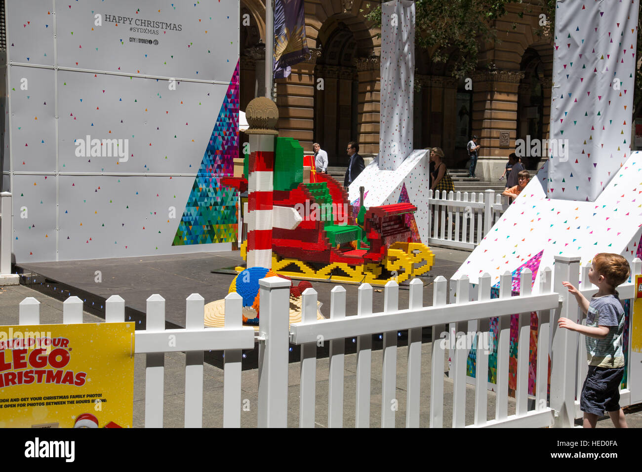 Sydney,Australia. 21st December 2016. Christmas Tree and Lego Santa ...