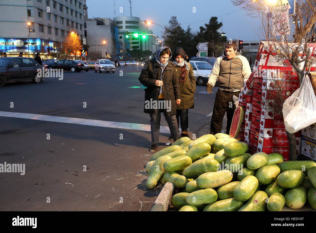 Tehran, Iran. 20th Dec, 2016. People buy watermelon for Yalda Night in ...