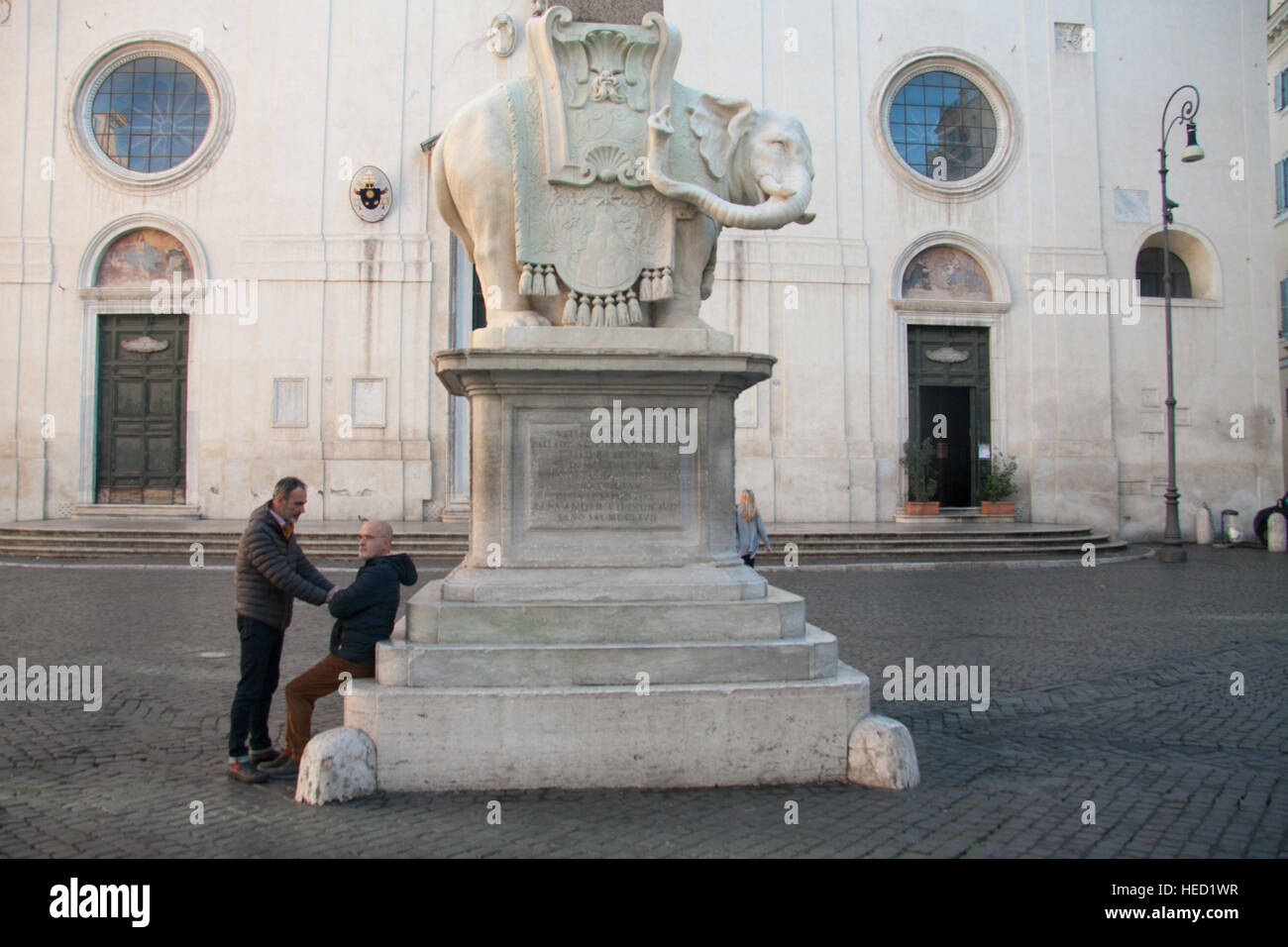 Obelisk with elephant statue by gian lorenzo bernini hi-res stock ...