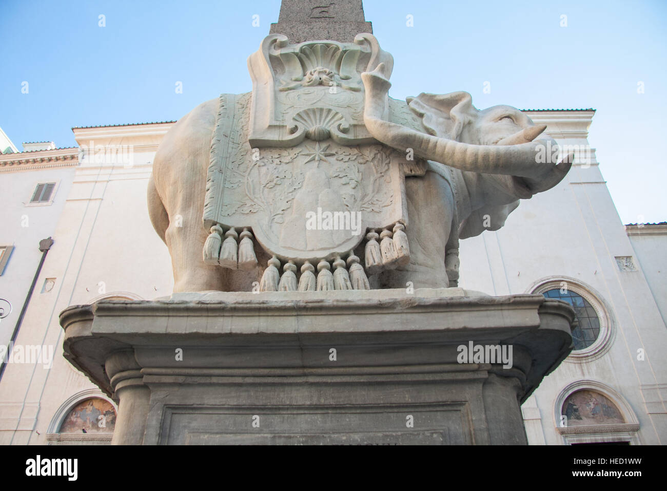 Obelisk with elephant statue by gian lorenzo bernini hi-res stock ...