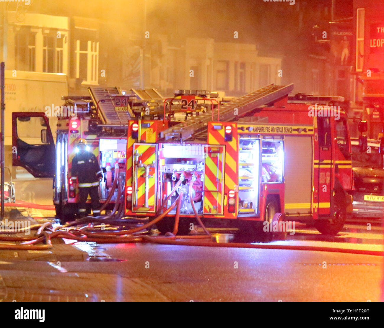 Southsea, Hampshire, UK. 21 December 2016. Fifty Firefighters have been ...
