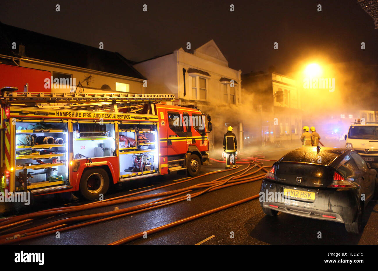 Southsea, Hampshire, UK. 21 December 2016. Fifty Firefighters have been ...