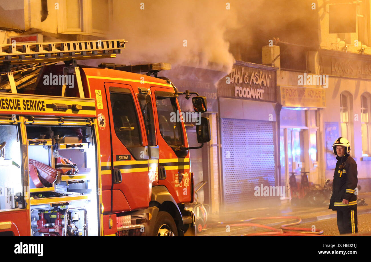 Southsea, Hampshire, UK. 21 December 2016. Fifty Firefighters have been ...