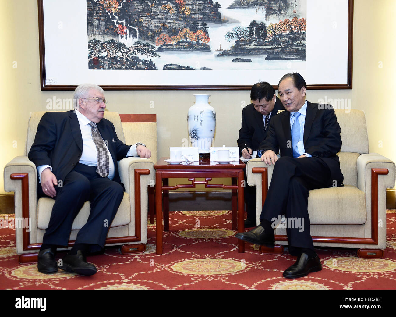 Beijing, China. 21st Dec, 2016. President of China's Xinhua News Agency ...