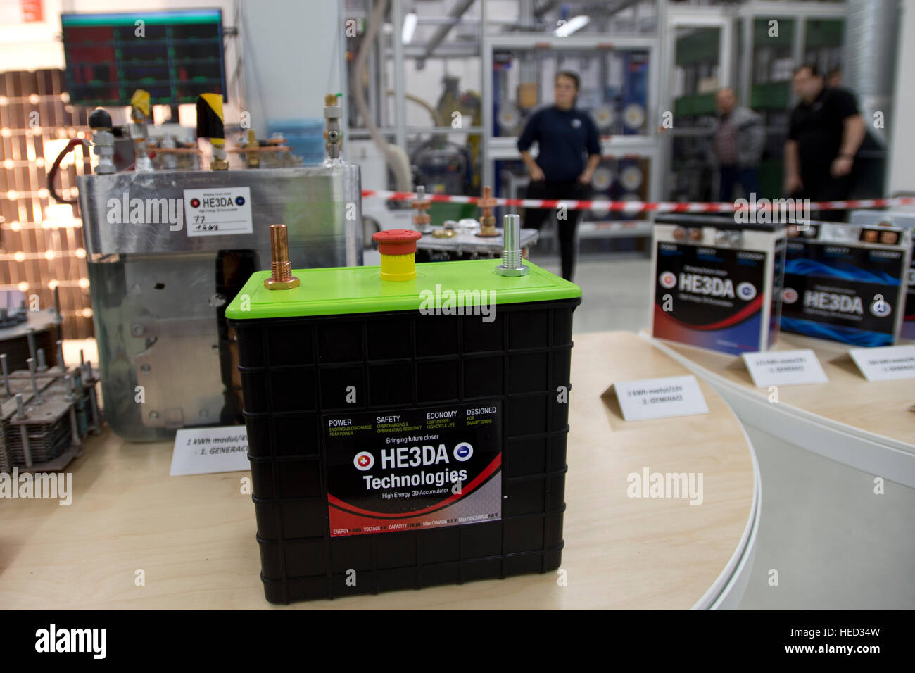 Prague, Czech Republic. 19th Dec, 2016. New 3D battery HE3DA during the opening of production ...