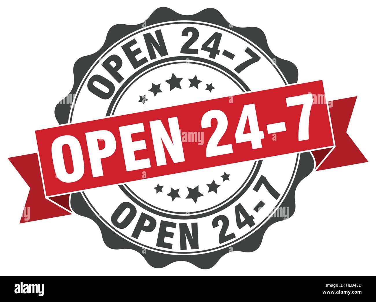 Open 24 7 stamp hi-res stock photography and images - Alamy