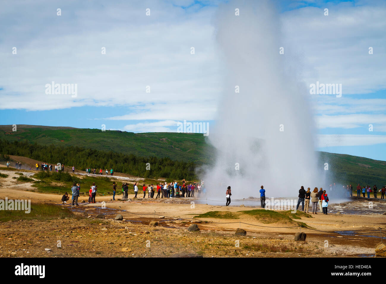Eruption in a geyser Stock Photo - Alamy