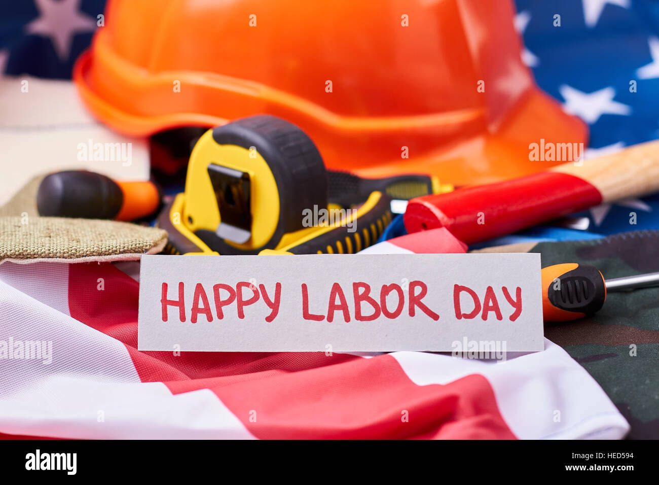 American flag and Labor Day Stock Photo - Alamy