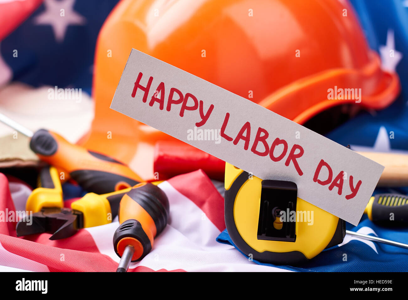 American flag and tools Stock Photo - Alamy