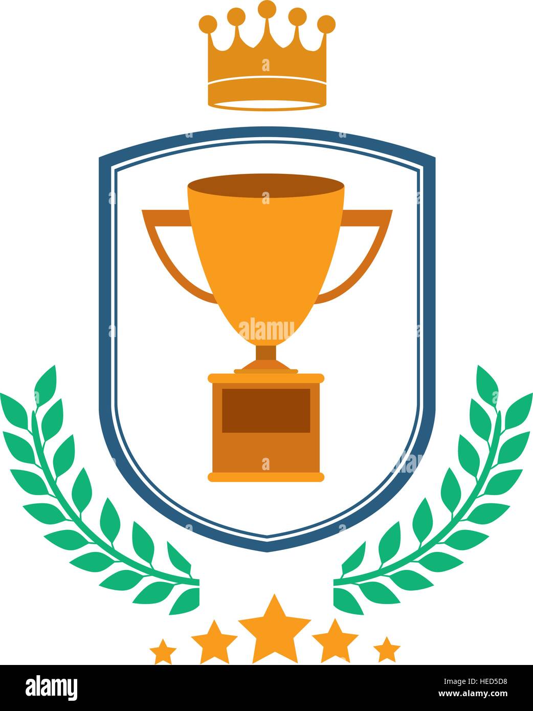Trophy inside label icon. Competition success sport and challenge theme ...