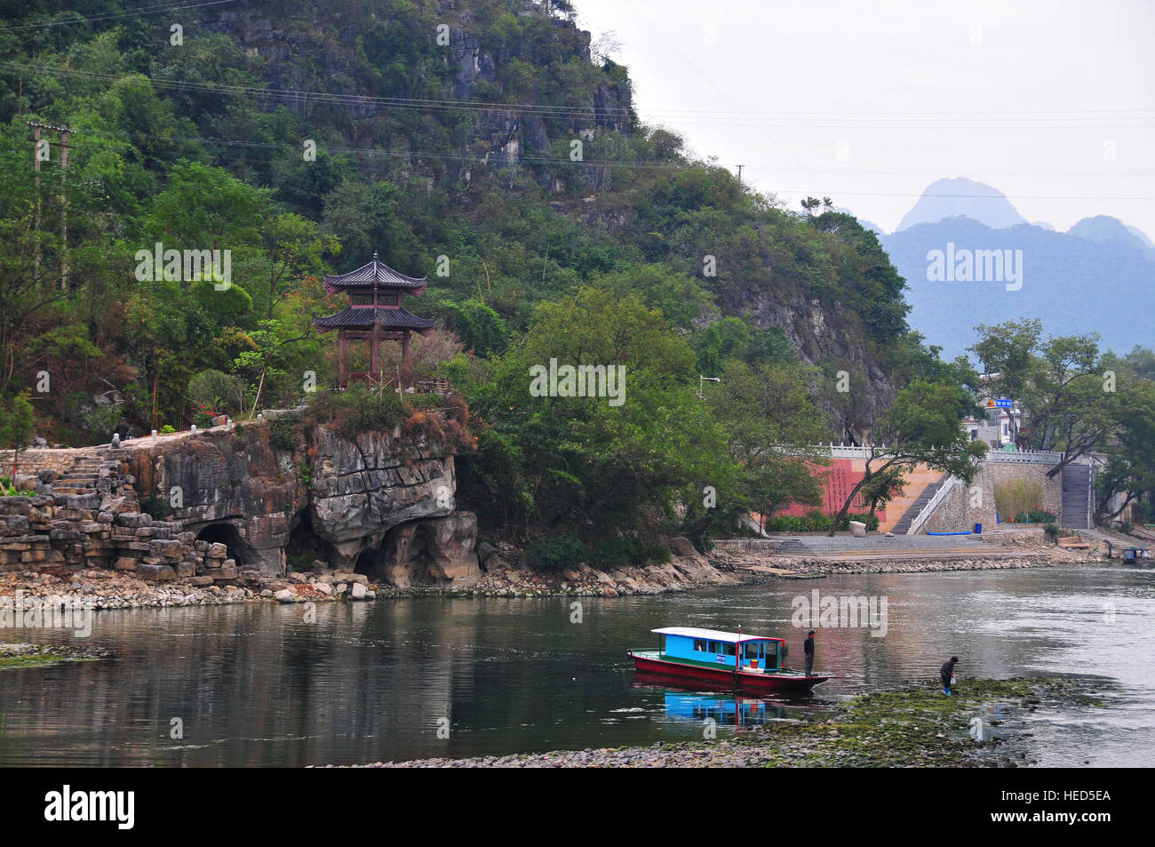 Rice fields by li river yangshuo hi-res stock photography and images ...