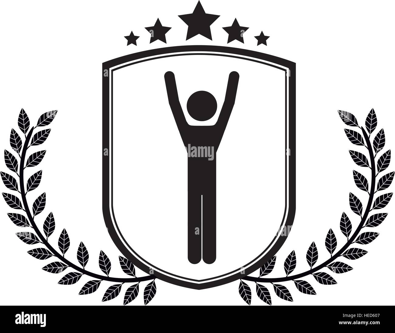 Winner inside label icon. Competition success sport and challenge theme ...